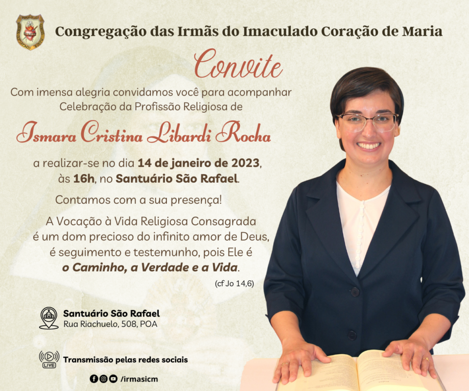Consagração religiosa da noviça Ismara Libardi será no sábado (14 ...